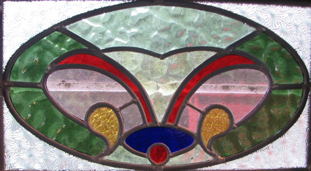 glass-plus-leadlights-stained-glass-oval-design-red-green-yellow-clear ...
